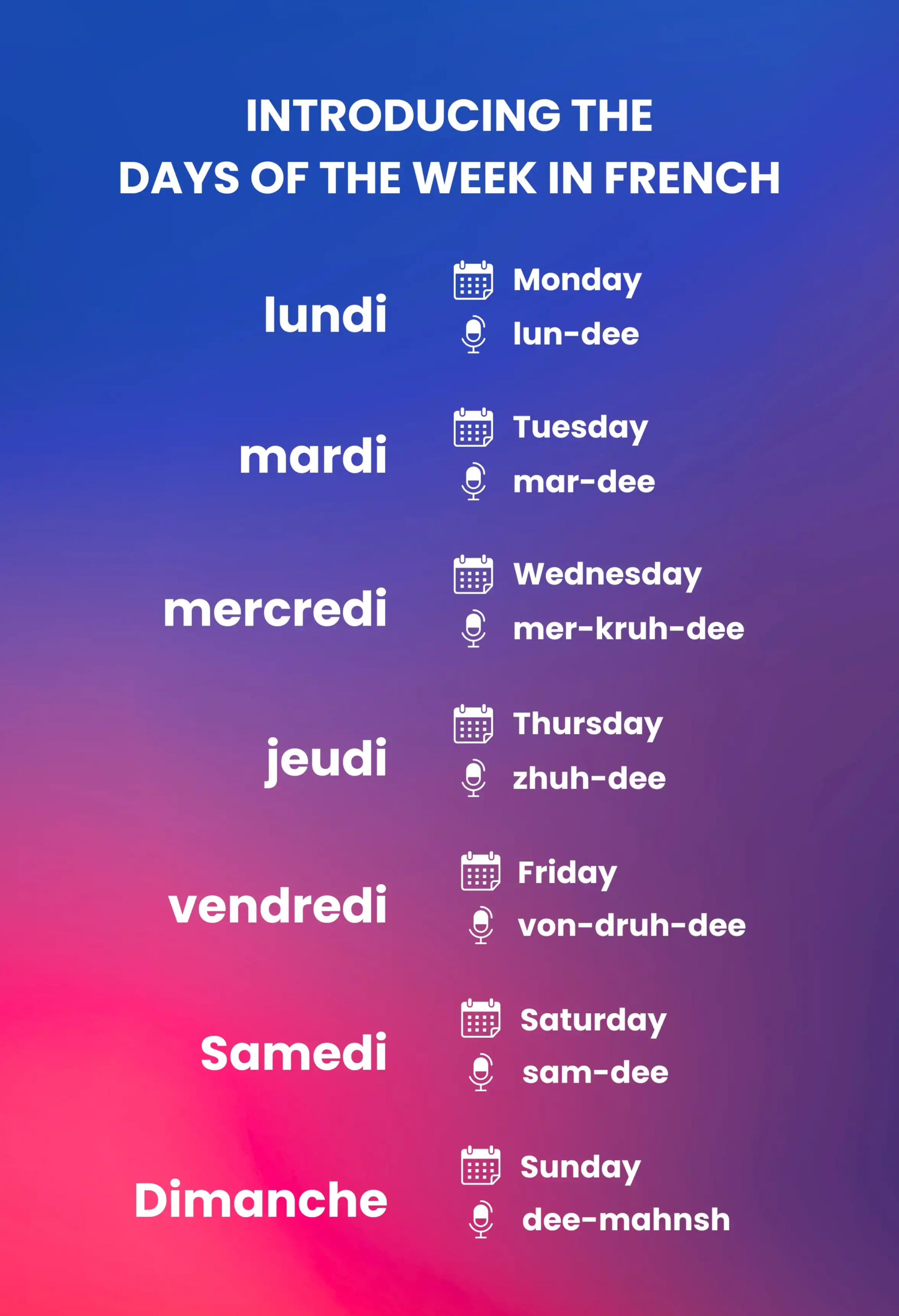 Days of the Week in French | How to Learn & Remember them